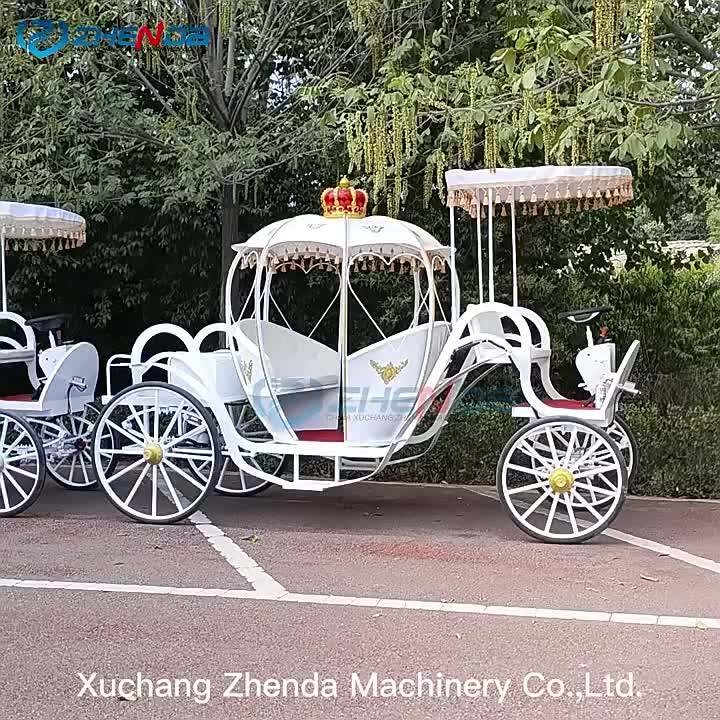 White Electric Cinderella Pumpkin Horse Cart/electric Horseless ...