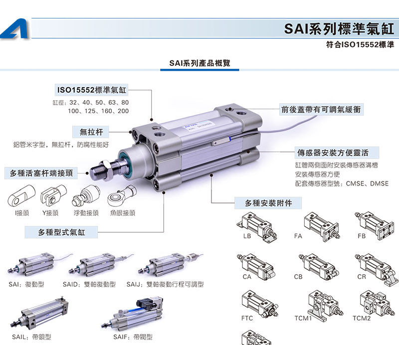 AirTAC原装亚德客SAI气缸 SAI100*/25/30/40/50/60/75/80/100-S-阿里巴巴