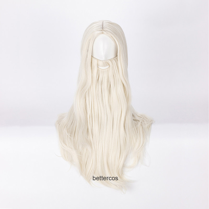 Harry Potter Albus Dumbledore Pale Blonde Long Hair Beard cos Wig B447 ...