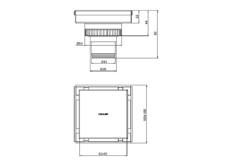 Kohler K-R75422T-CP Concealed Floor Drain