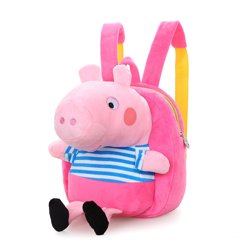 Kindergarten children's schoolbag cute piglet plush cartoon backpack ...