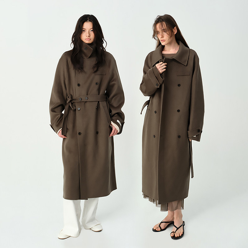 明星同款Fn Clean Explain双面呢大衣：穿出高级感，你也能成为时尚焦点！🌟-毛呢外套-淘宝好物网