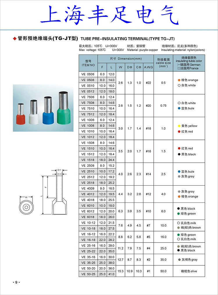 欧式端子 管型端子 管形接线端子 插针 E1510 VE1510 1000只/包-阿里巴巴