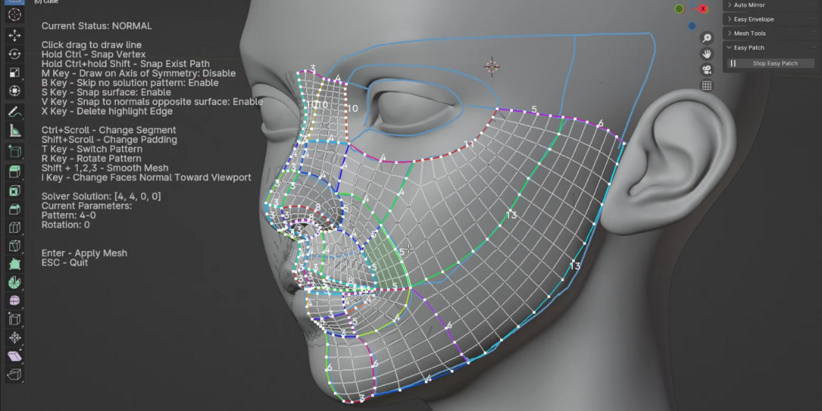 Blender插件|智能重新拓扑修补工具 Easy Patch 2 V2.1.0 - CG资源网