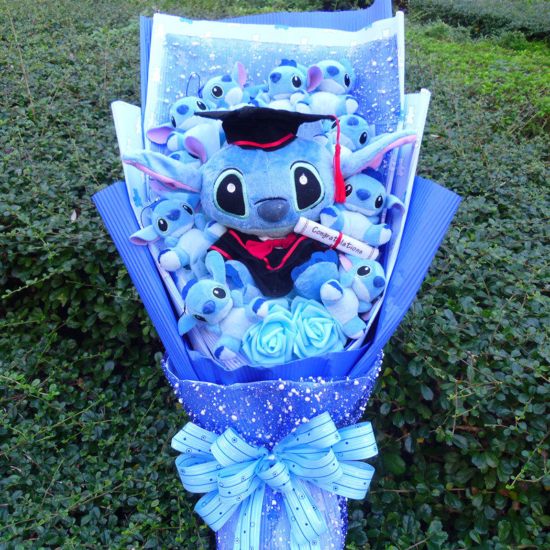 Cartoon Bouquet Gift Box Doctor Hat Stitch Bouquet Stitch Doll Birthday ...