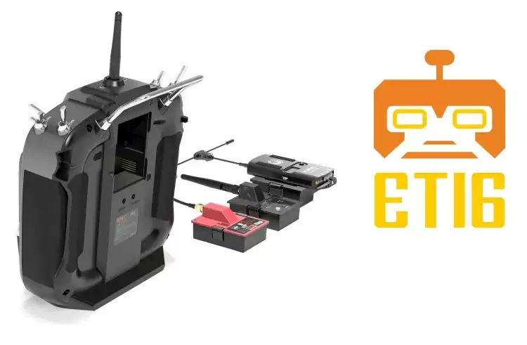 WFLY ET16S双回中遥控器适用于航模穿越机无人机 黑羊高频头接收机 长续航控电套装