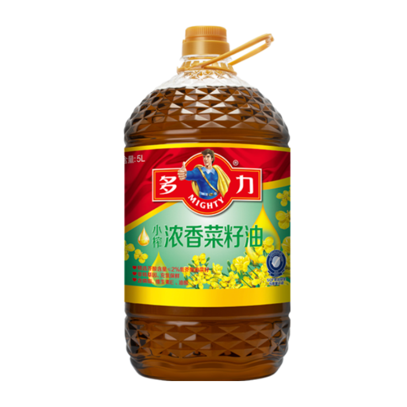 多力低芥酸小榨浓香菜籽油5L - 惠券直播 - 一起惠返利网_178hui.com