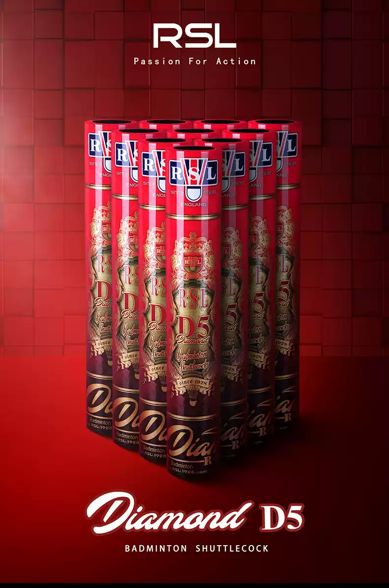 RSL亚狮龙D5耐打羽毛球 77速鹅毛球 独立筒装 76速专业训练球