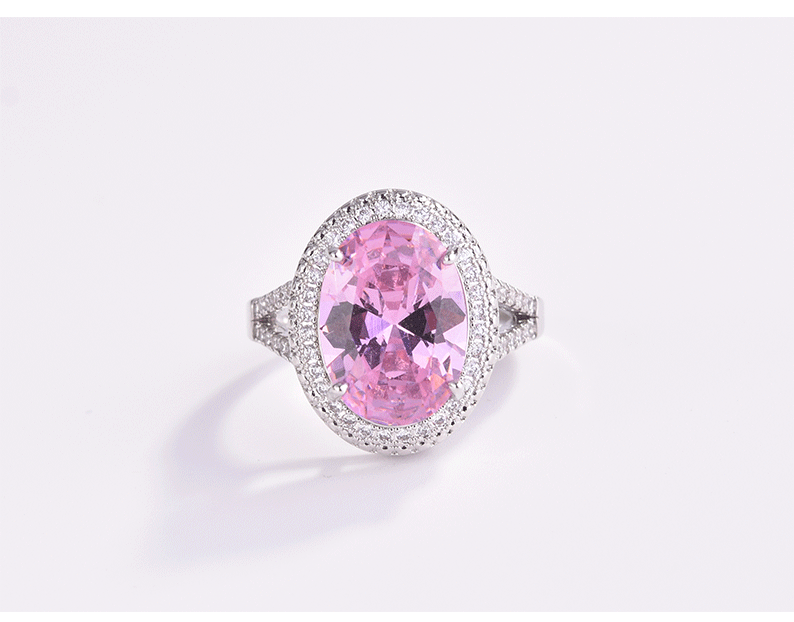Young Jewelry Custom Pink Colored Diamond Goose Egg Shape Micro Pink ...