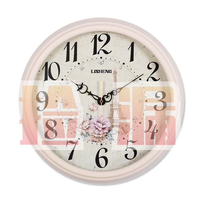 Li Shengsheng European-style flower mute wall-mounted clock Living room ...