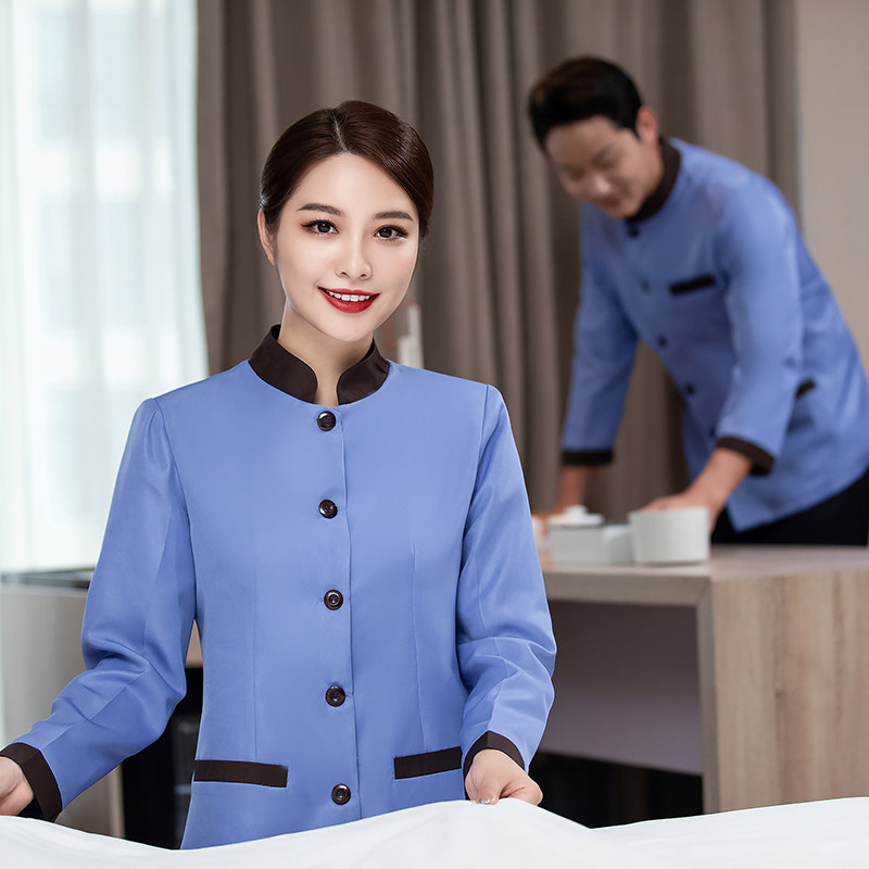 Cleaning clothing long sleeves Autumn and winter hotel cleaning work ...