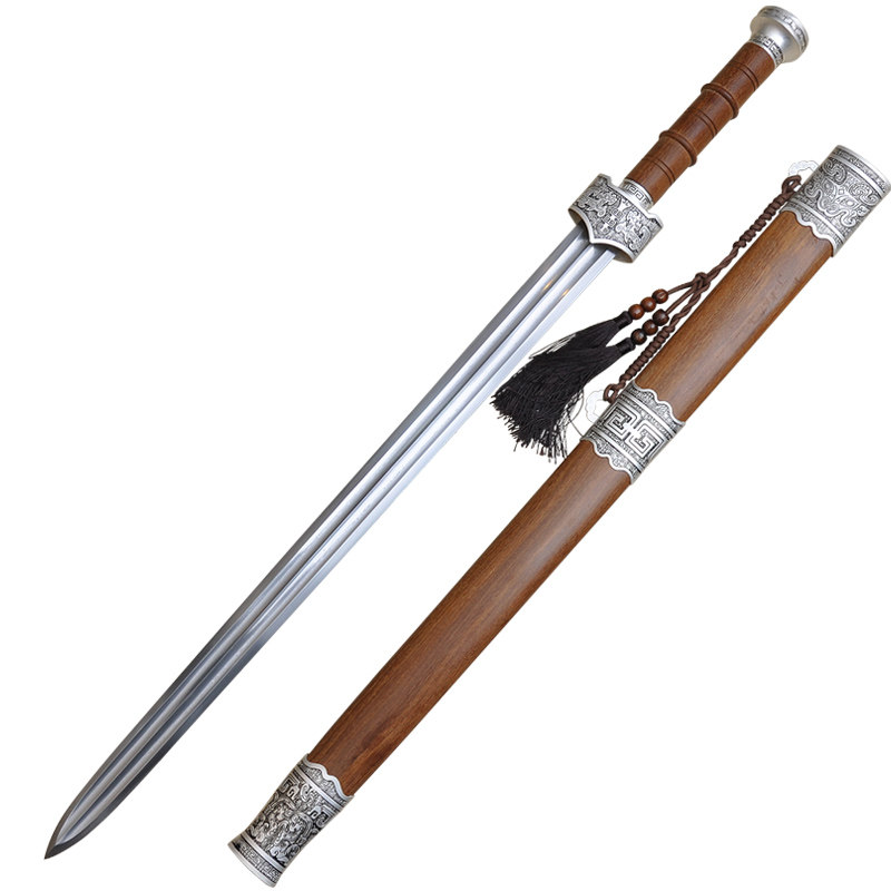 [USD 91.73] Han Stegosaurus spring sword eight-sided pattern steel long ...