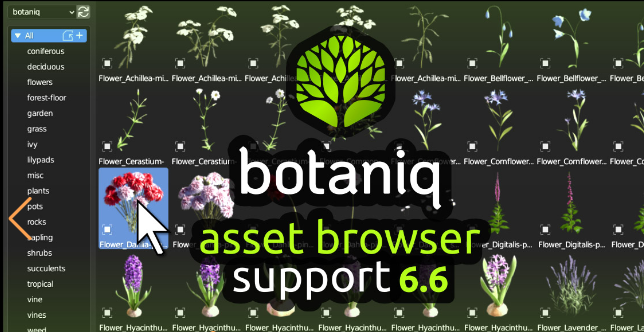 Blender植物树木草地模型预设 Botaniq Tree And Grass Library V6.6.1-blender布的