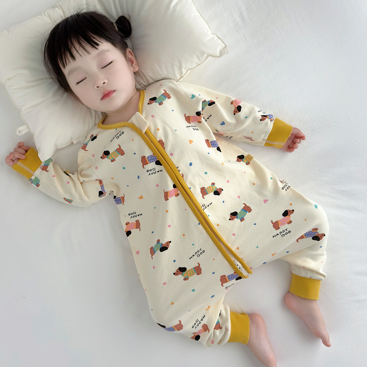 Baby sleeping bag - spring/autumn pure cotton anti-kick quilt - footed ...