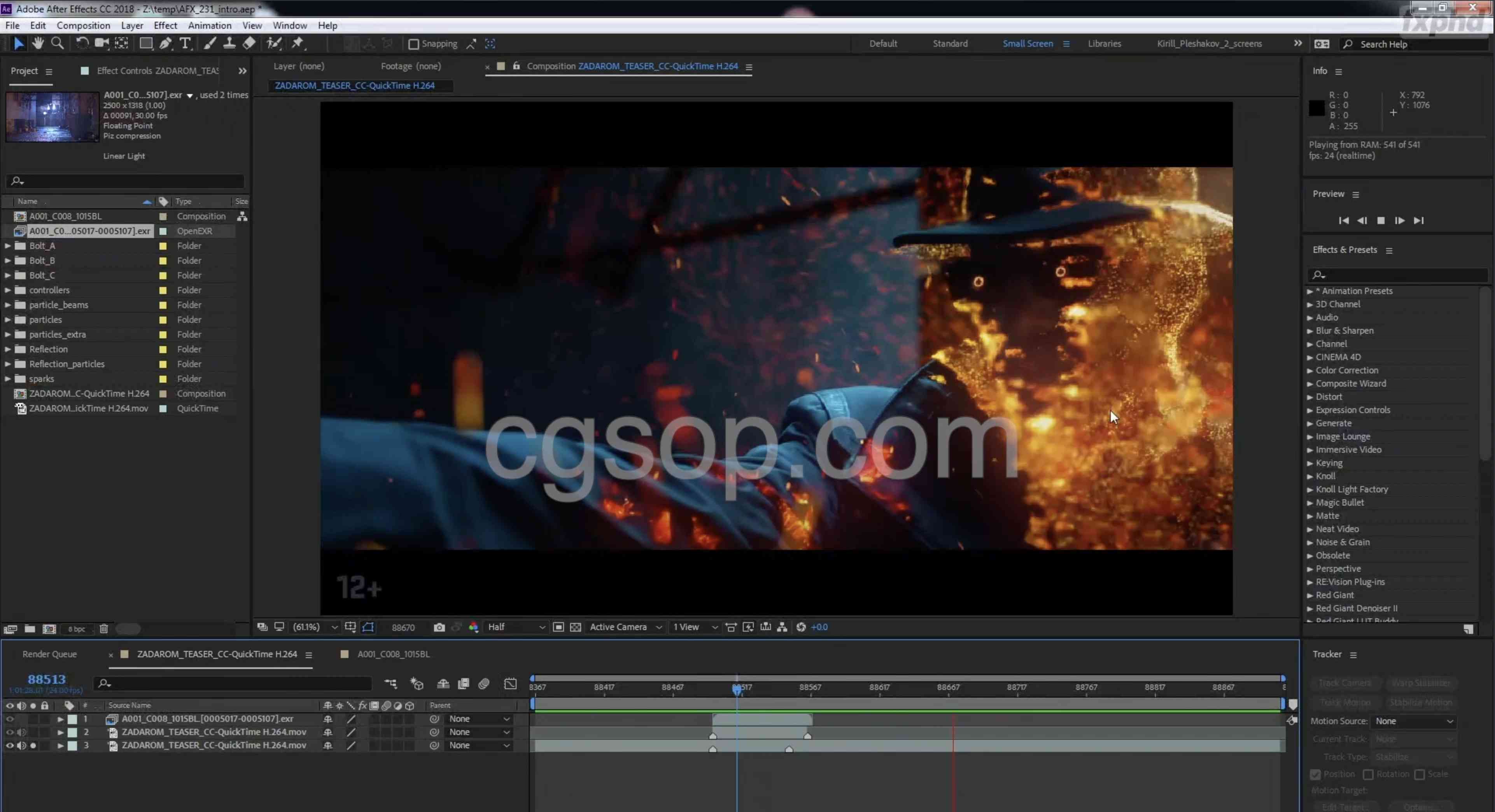 AE 科幻街道场景粒子闪电特效合成教程_影视动画素材网