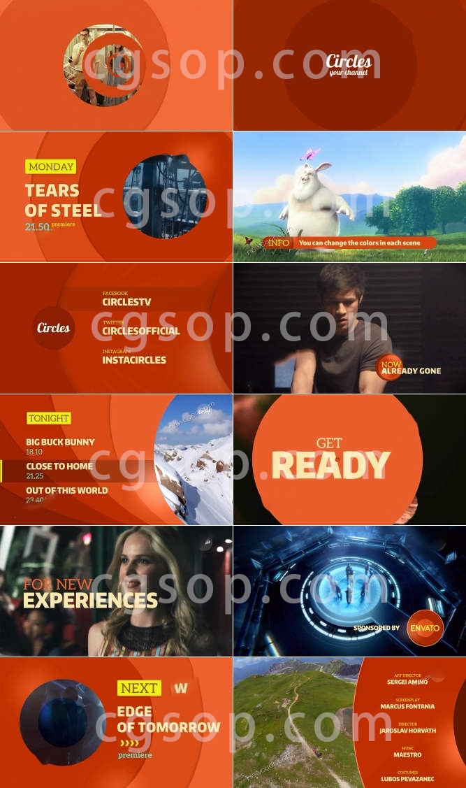 图形动画圆形圆圈为形状主题AE模板 - 视频素材资源网 CGSOP.com