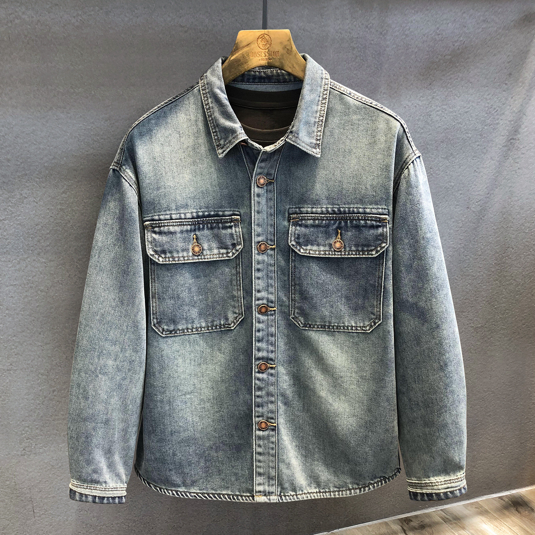 🔥 A must-have for men! retro denim shirt, a must-have trendy item for ...
