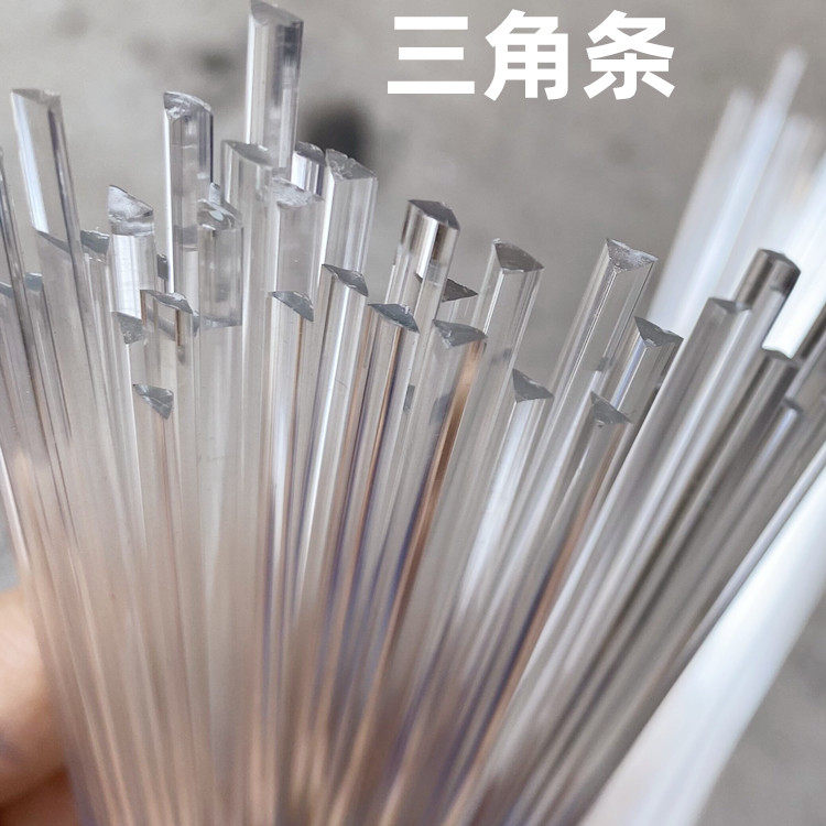 [USD 22.20] 100 Transparent acrylic triangle bar solid crystal triangle ...