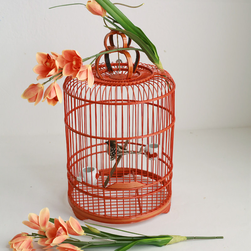 [USD 10.41] New Chinese cheongsam shooting prop bird cage wooden hand ...
