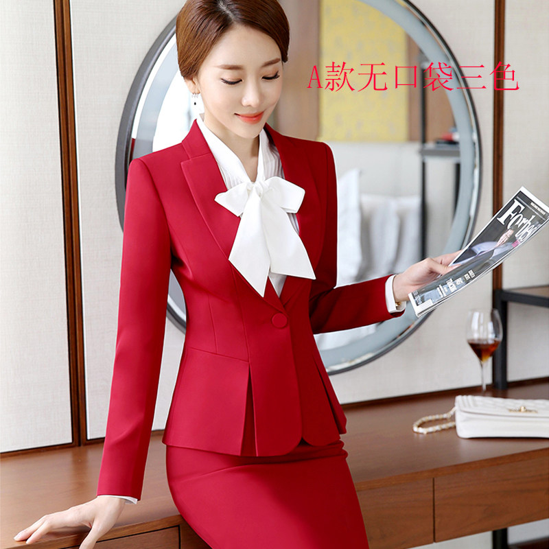 Hotel work clothes Long-sleeved front desk catering waiter cash ...