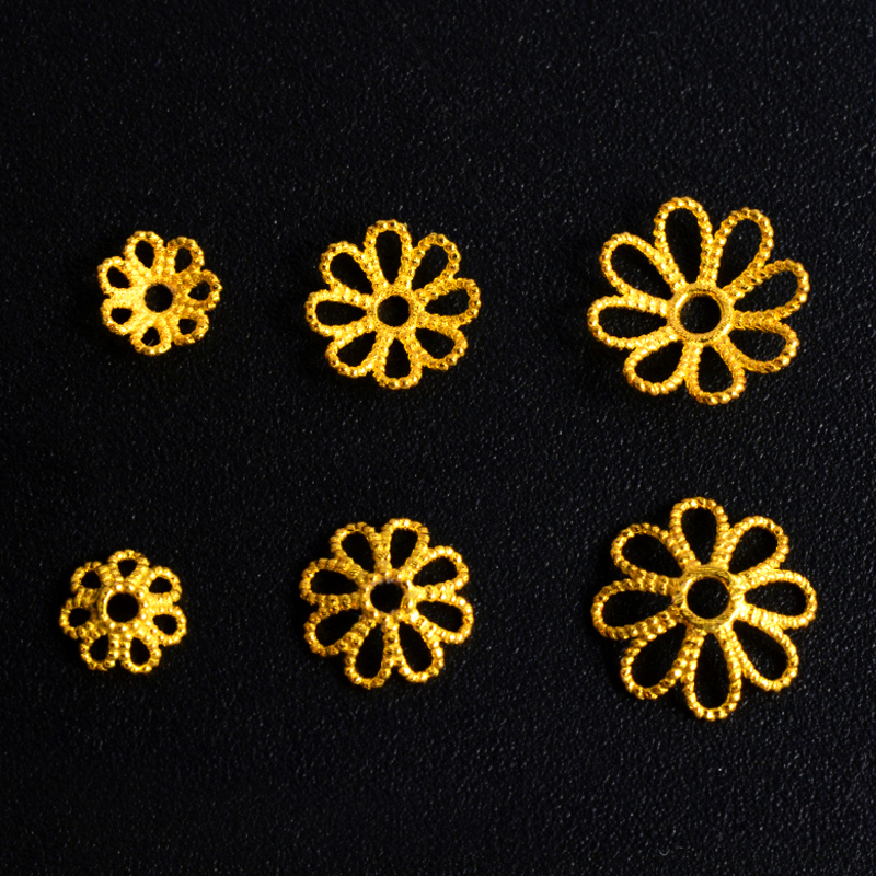 纯18k金花托隔珠隔片配件隔垫垫片diy材料配件配饰手工金手串手链-Taobao