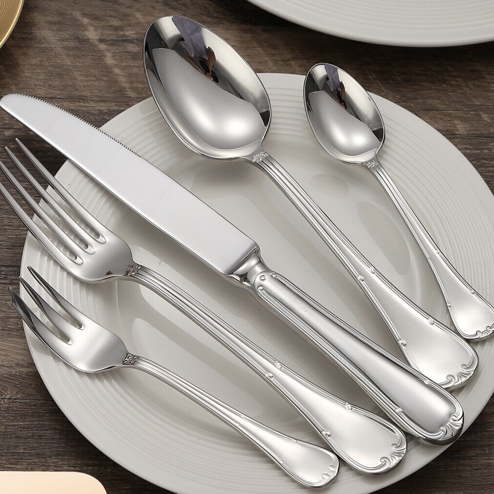European-style 304 stainless steel luxury western dinnerware set ...