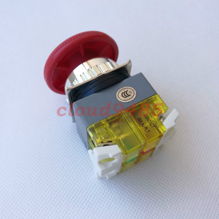 KAIKUN KACON emergency stop button switch B25-81R B30-81R aperture Φ25 30mm plated 24K gold contacts
