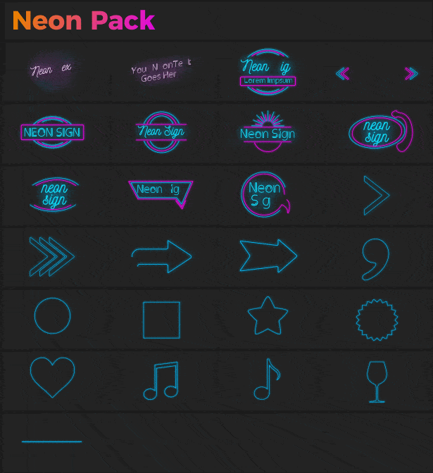 AE模板-860组文字标题排版图形转场气泡指示线背景动画元素V18 | 龋齿一号GFXCamp