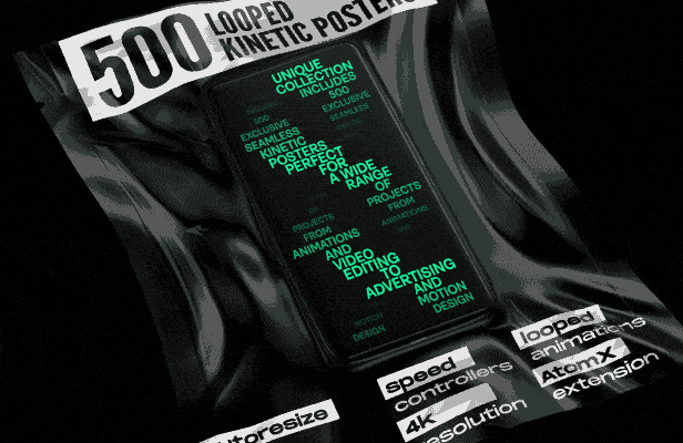 AE脚本-500组无限循环创意文字排版海报字幕动画第二套 – 龋齿一号GFXCamp