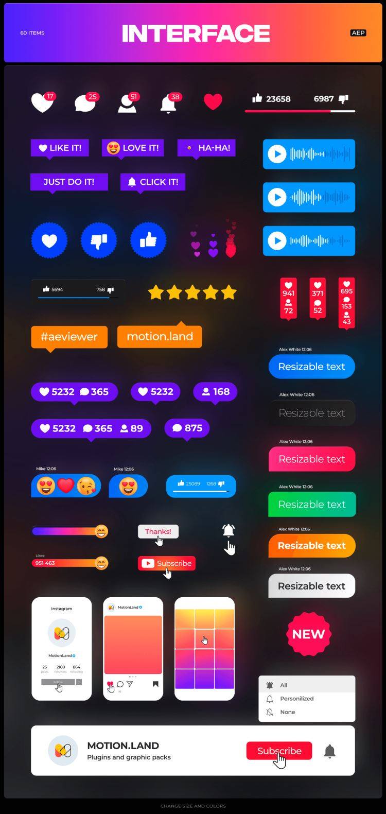 AE脚本-3000+MG动画文字图层出入动画背景图标运动图形动画预设包破解版 Booster Pack – 龋齿一号GFXCamp