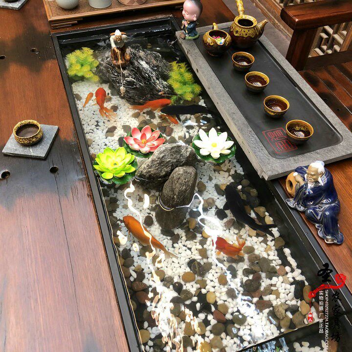 批发老船木流水茶桌茶台新中式茶几实木功夫茶道茶艺泡茶桌椅组合-阿里巴巴