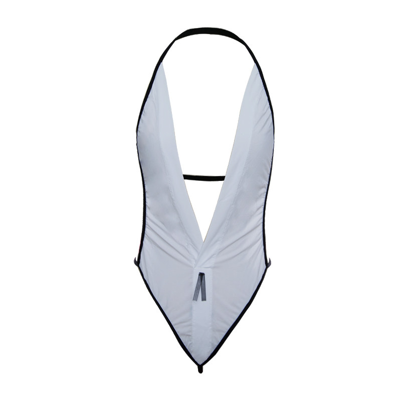 Backless deep V halter sexy high fork bodysuit tights seductive bikini ...