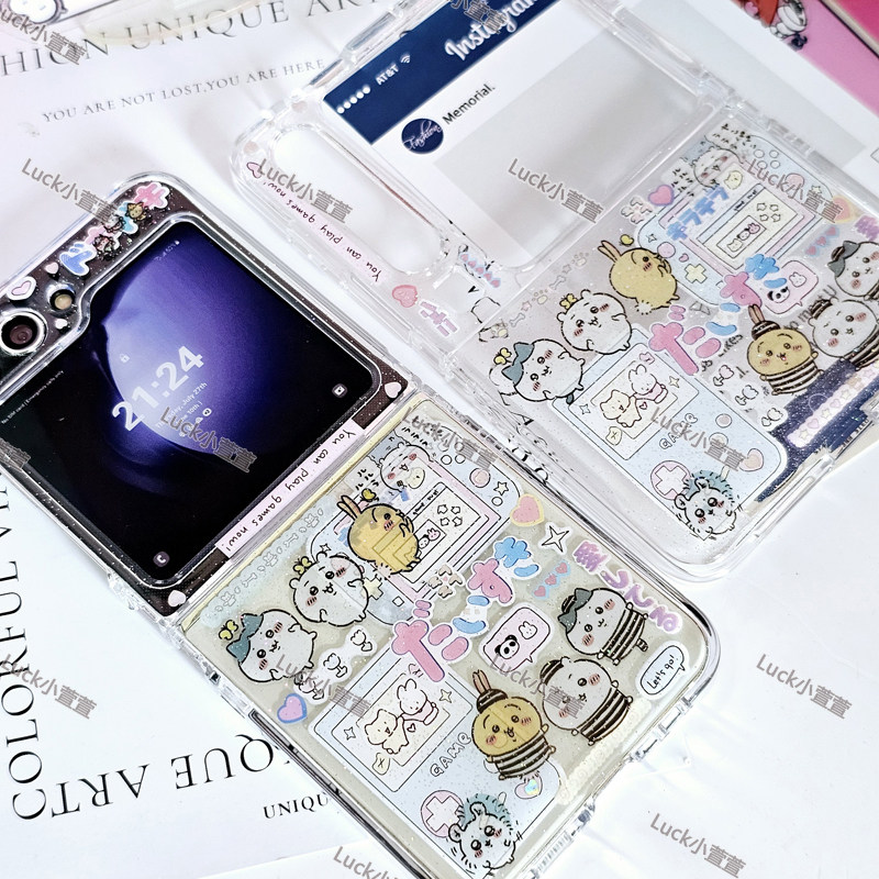 潮牌卡通印花手机壳，华为Pocket2/PuraX/Mi Mix Flip2/ZFlip6/7/nova必备！🌟-手机保护套-淘宝百科网
