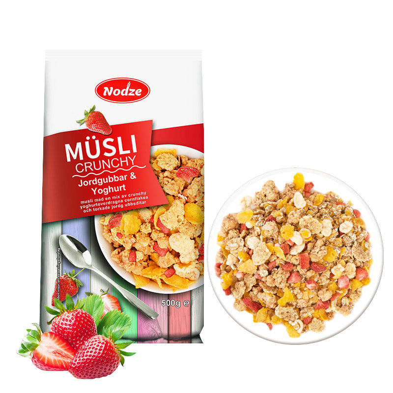 Imported Swedish ICA cereal Fruit nuts Strawberry yogurt oatmeal ...