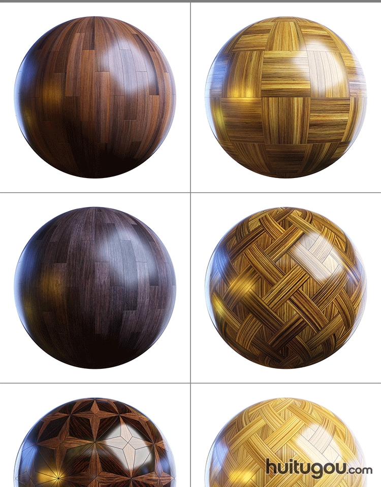 CGAxis拼花木地板高清无缝PBR材质贴图纹理UE Unity Blender预设 - CGAxis PBR贴图 - 绘图狗-设计灵感素材集散地