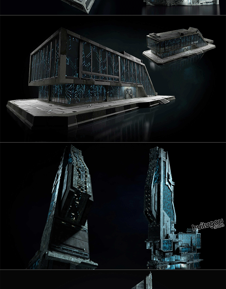 PBR科幻未来概念工业建筑3d模型Kitbash3D-Sci-Fi Industrial - KitBash3D模型 - 绘图狗-设计灵感素材集散地