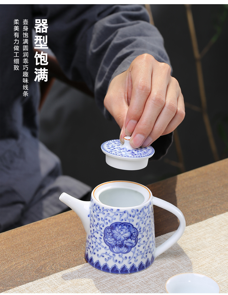 茶壺陶瓷單壺青花瓷過濾大號家用泡茶器復古白瓷釉下中式釉下彩|茶壺|ETMall東森購物網