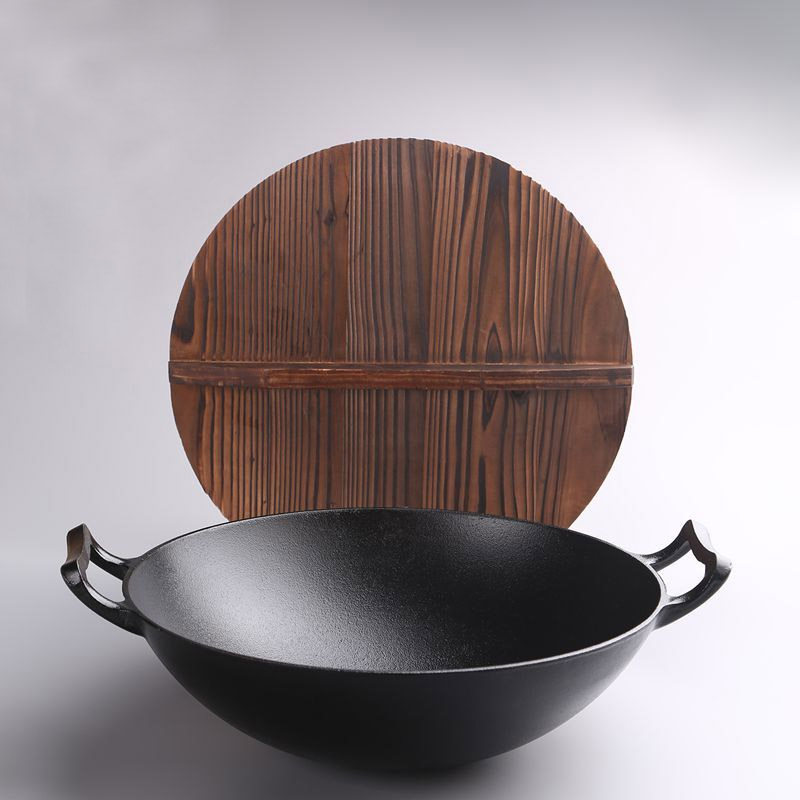 Traditional vintage vintage cast iron wok Hot pig iron uncoated no fume ...