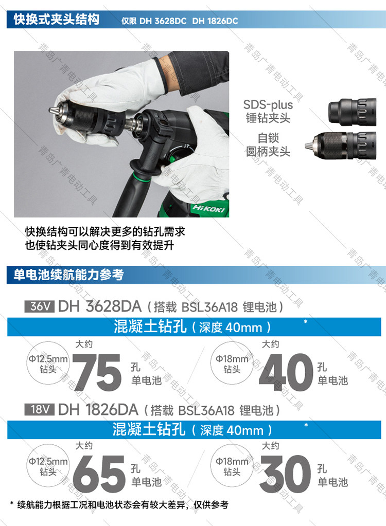 高壹工机日立DH1826DA电锤充电冲击钻1826DC锂电池无刷多功能电钻-阿里巴巴
