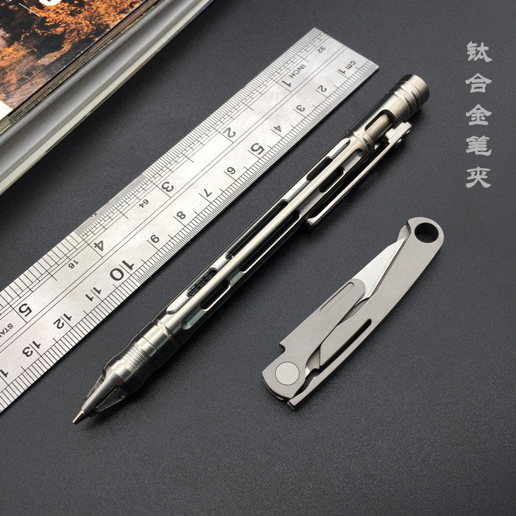 Titanium alloy automatic signature pen Multifunctional tactical pen ...