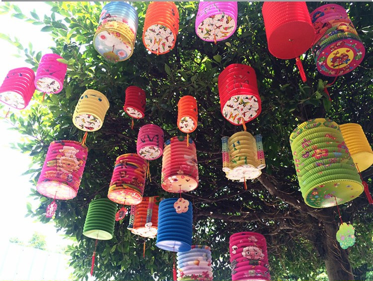 中秋節手提傳統紙燈籠/裝飾燈籠/風琴卡通燈籠 LED電子燈籠批發