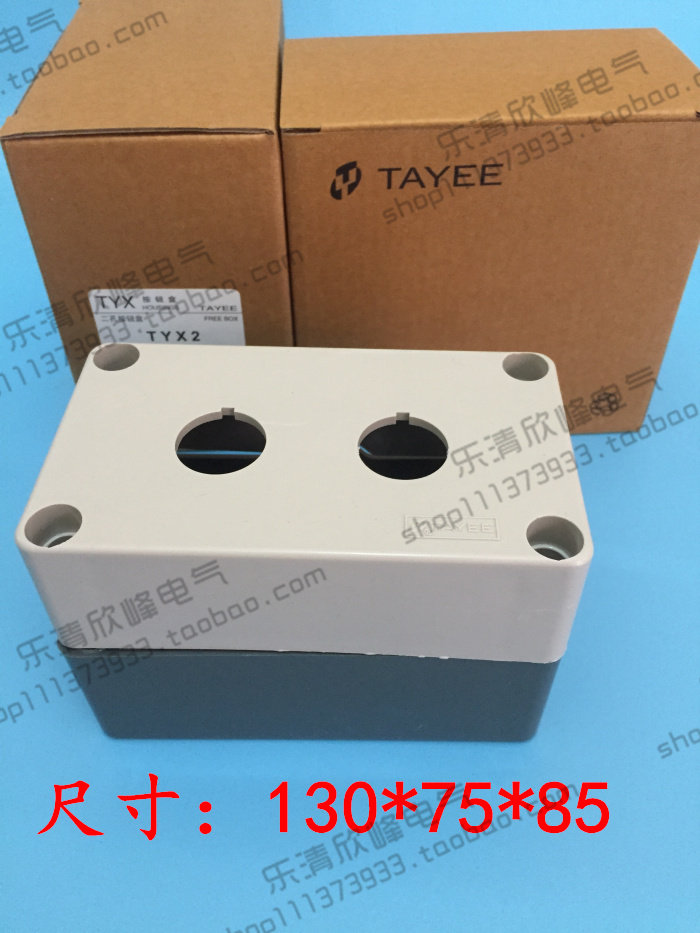 上海天逸(TAYEE)二孔按鈕開關盒，ABS防水按鈕盒TYX2、TYX2