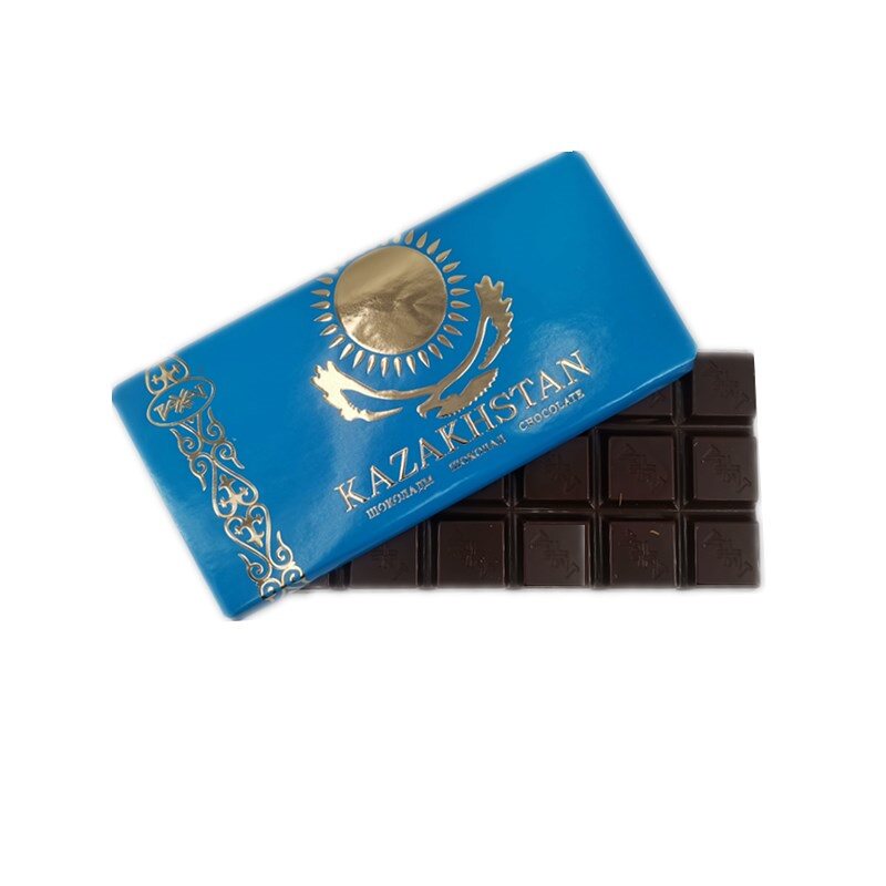 Kazakhstan chocolate lahlat: classic blue flag, sun blue plate, milk ...