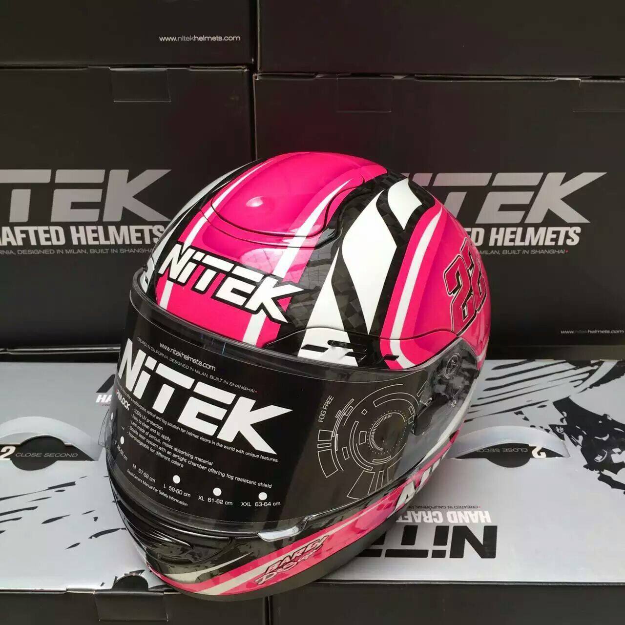 [USD 793.57] American NITEK P1 Carbon Fiber Motorcycle Helmet Running ...