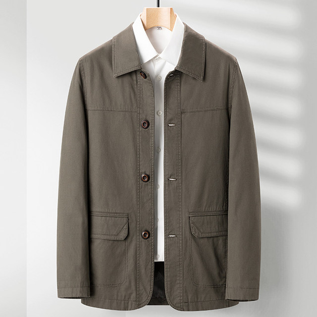 2025 new style dad spring and autumn jacket pure cotton middle-aged and ...