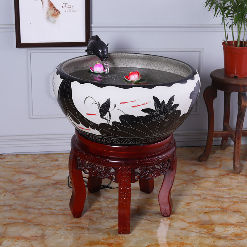 [USD 179.54] Jingdezhen Chinese ceramic large fish tank circulates ...