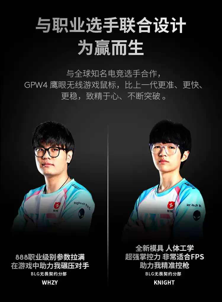 罗技GPW4鹰眼狗屁王四代无线鼠标双模电竞游戏8K轻量化GPRO拆包