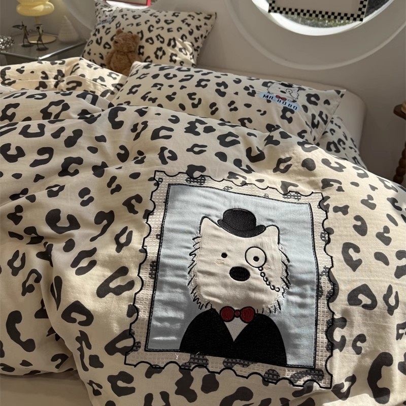 Italian imom insfashion leopard print jazz dog double-layer gauze ...