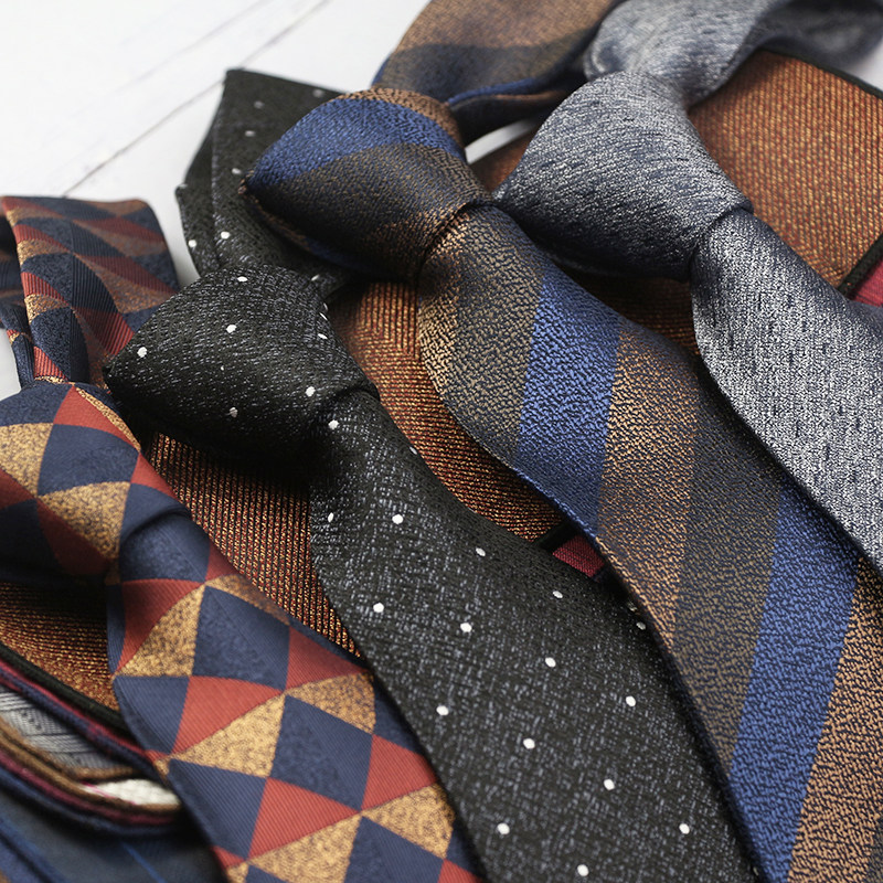 Men's Formal Wear Tie - Blue Stripe British Retro Plaid Tie for ...