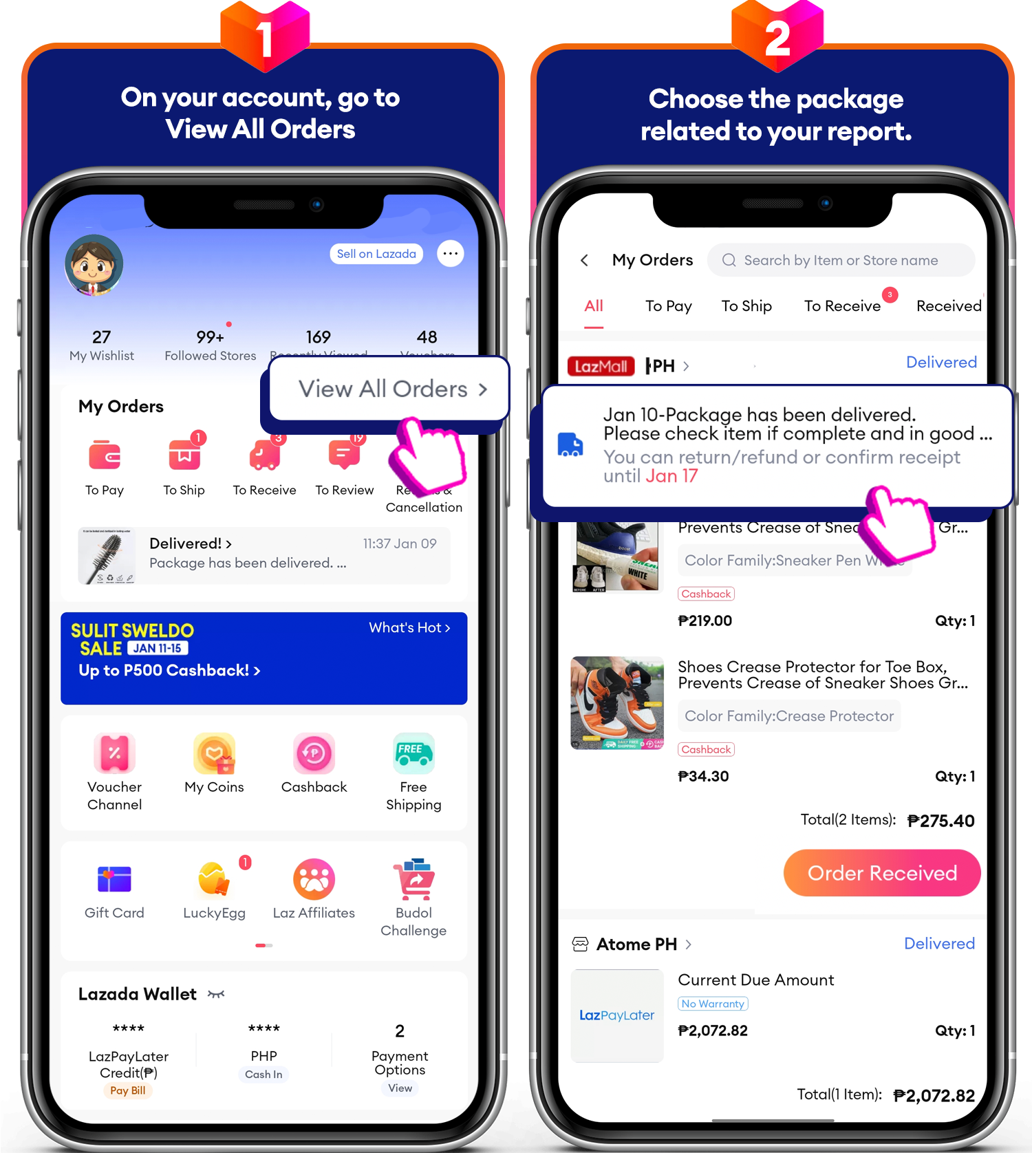 I want to report a courier | Lazada